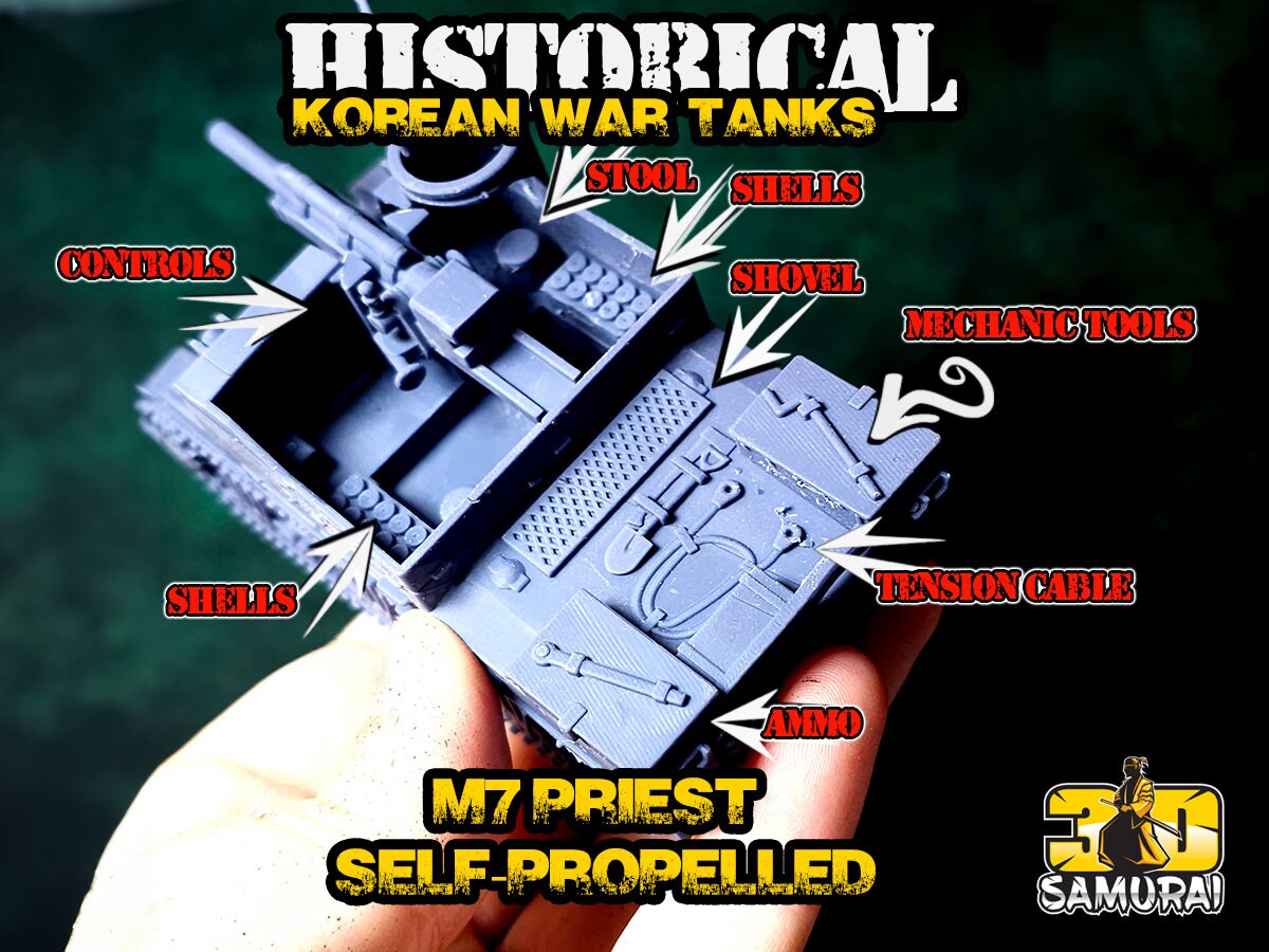 M7 Priest Tank Model for Bolt Action, Flames of War or Modellers USA ...