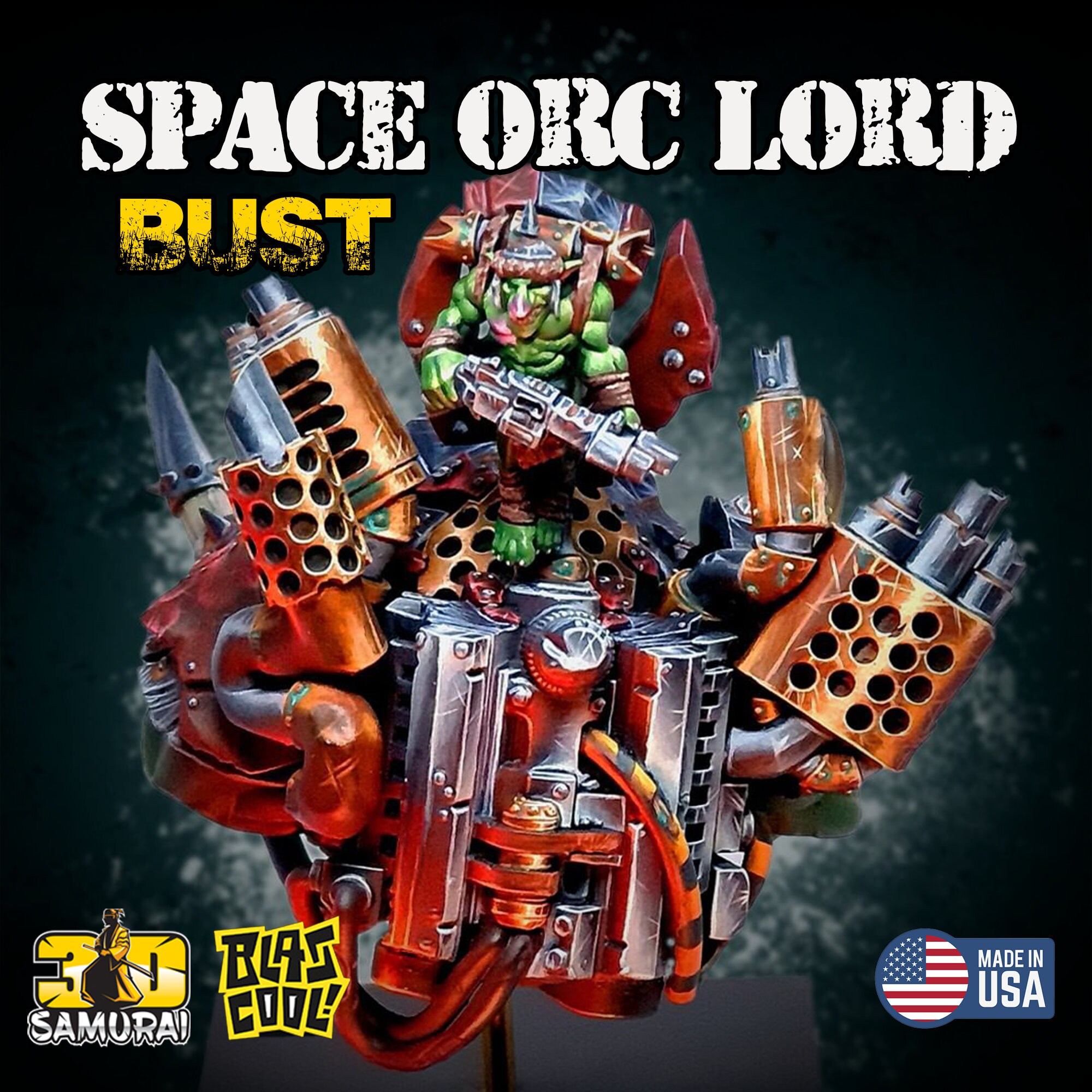 Space Orc Bust Chieftain Orc Lord - Etsy