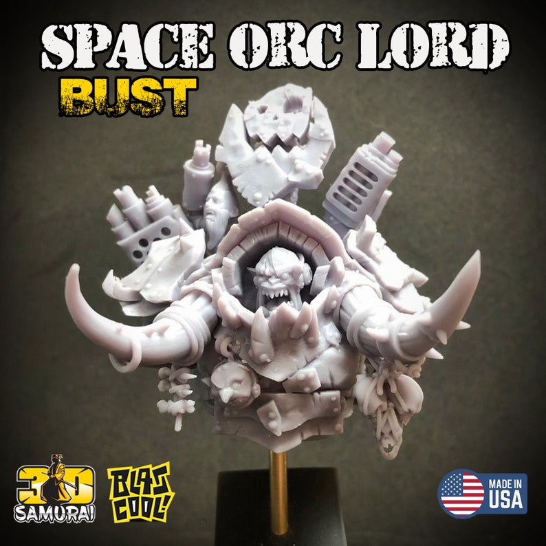 Space Orc Bust Chieftain Orc Lord - Etsy