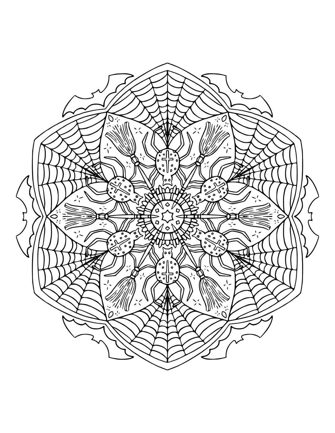19 Halloween Mandalas Coloring Pages for Kids and Adults Jpgs. Download ...