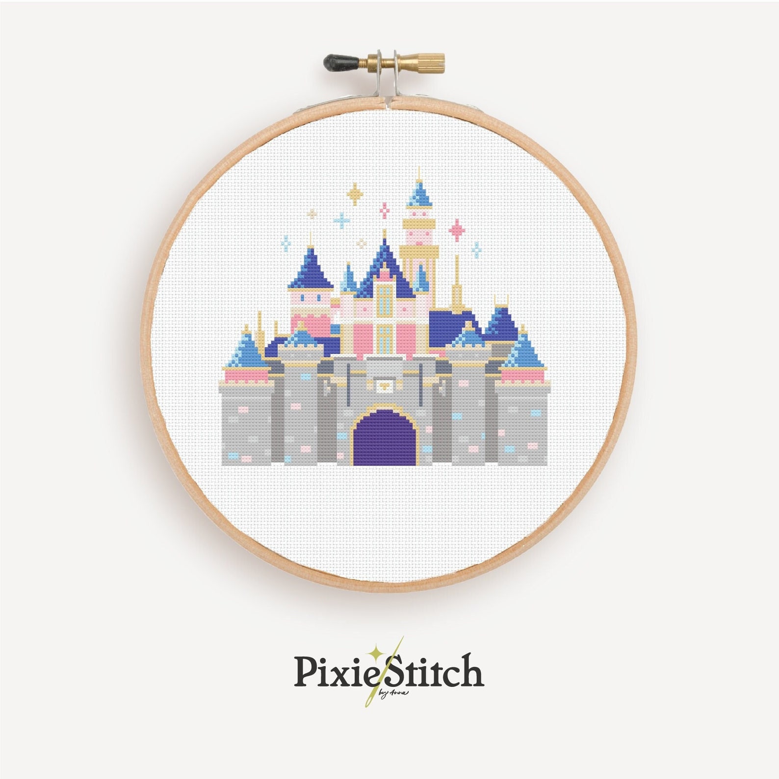 Aurora's Castle Cross-stitch Pattern, Theme Park Castle Cross Stitch ...