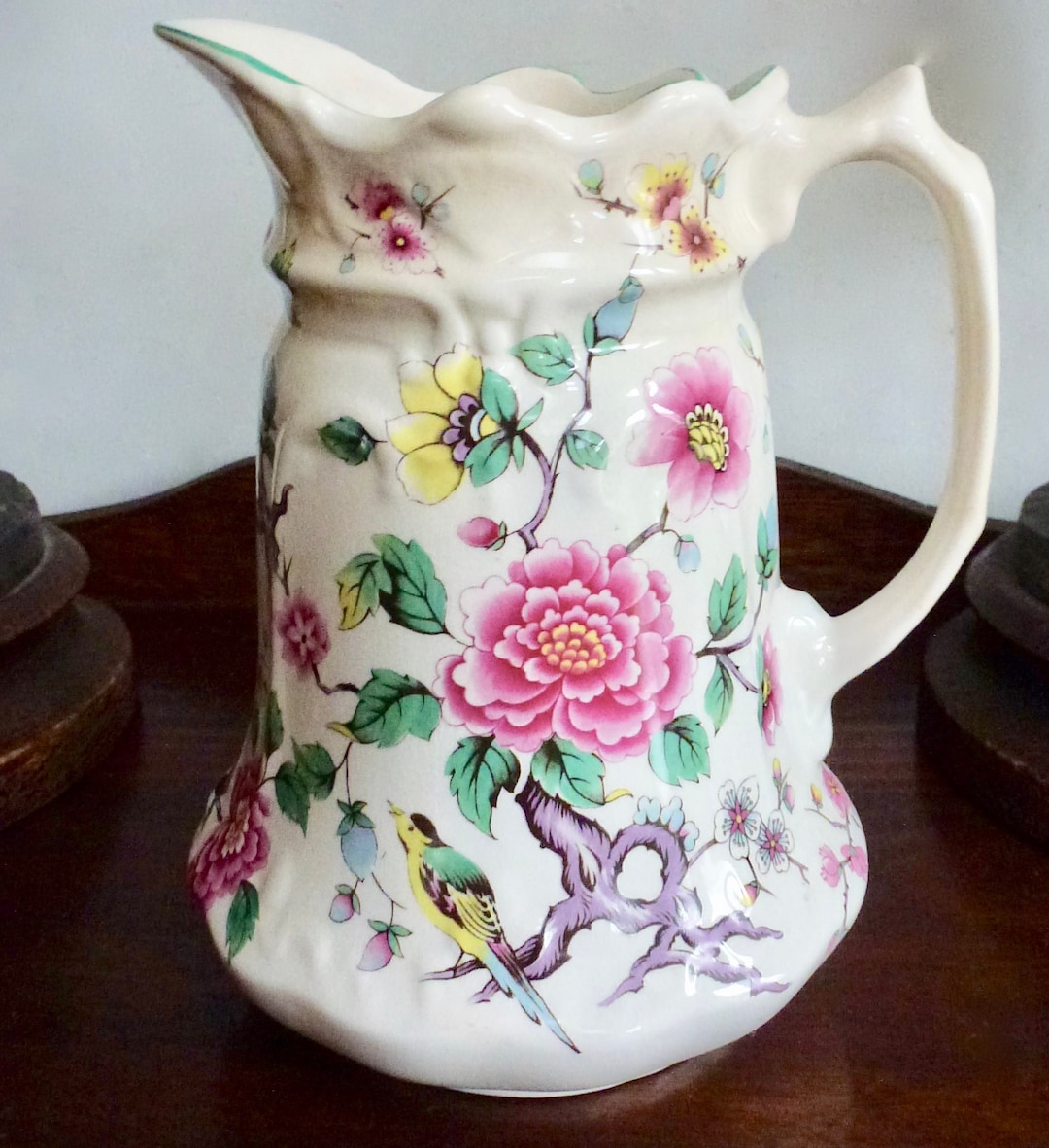 J. Kent Jug. Pitcher, Chinese Rose, James Kent, Old Foley, England. C ...