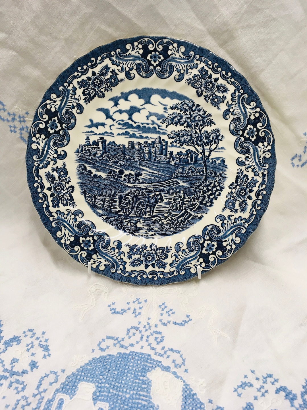 Myott Meakin China European Castles Pattern Blue and White 10 Inch ...