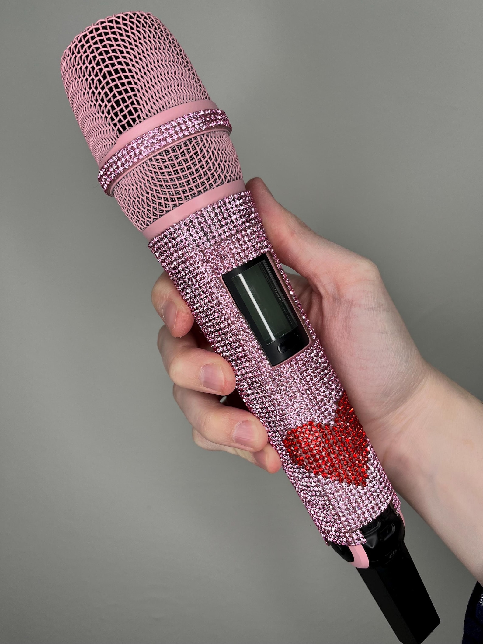 Red Heart Sabrina Professional Wireless Microphone for Karaoke and ...
