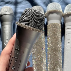 Prop Microphones - Custom Text, Rhinestone Fake Mics - Concert/festival ...