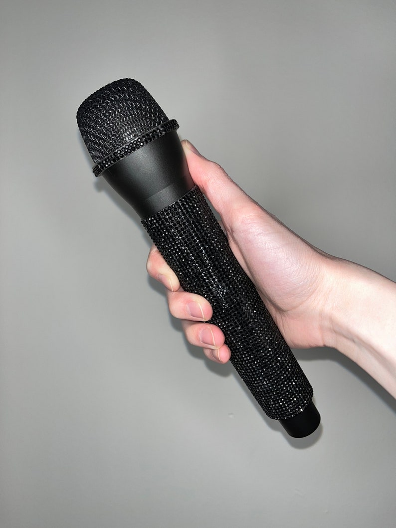 Prop Microphones - Custom Text, Rhinestone Fake Mics - Concert/festival ...