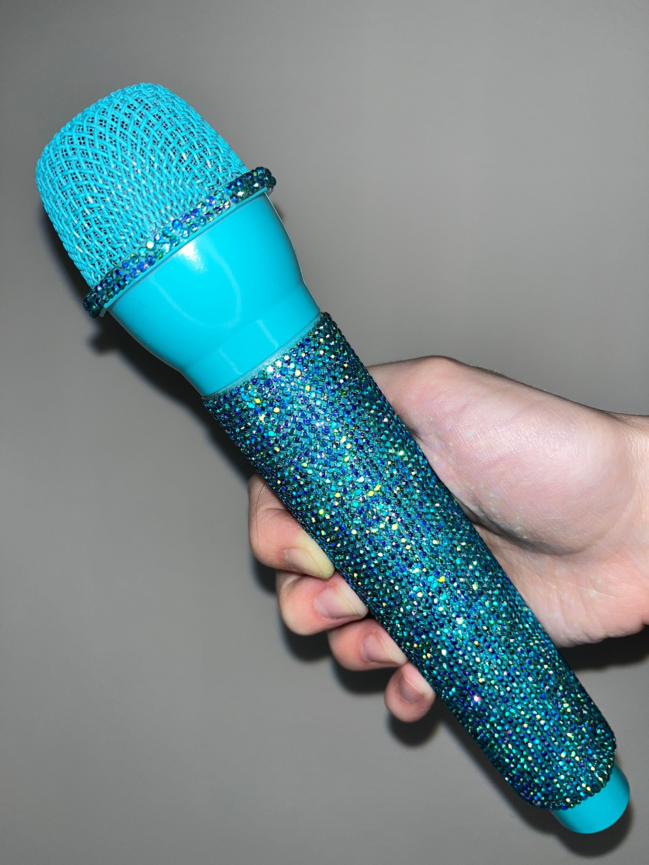 Iridescent Rhinestone Prop Microphones Concert AB Holo - Etsy