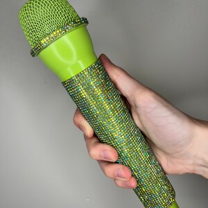 Iridescent Rhinestone Prop Microphones - Concert AB Holo Sparkle Fake ...