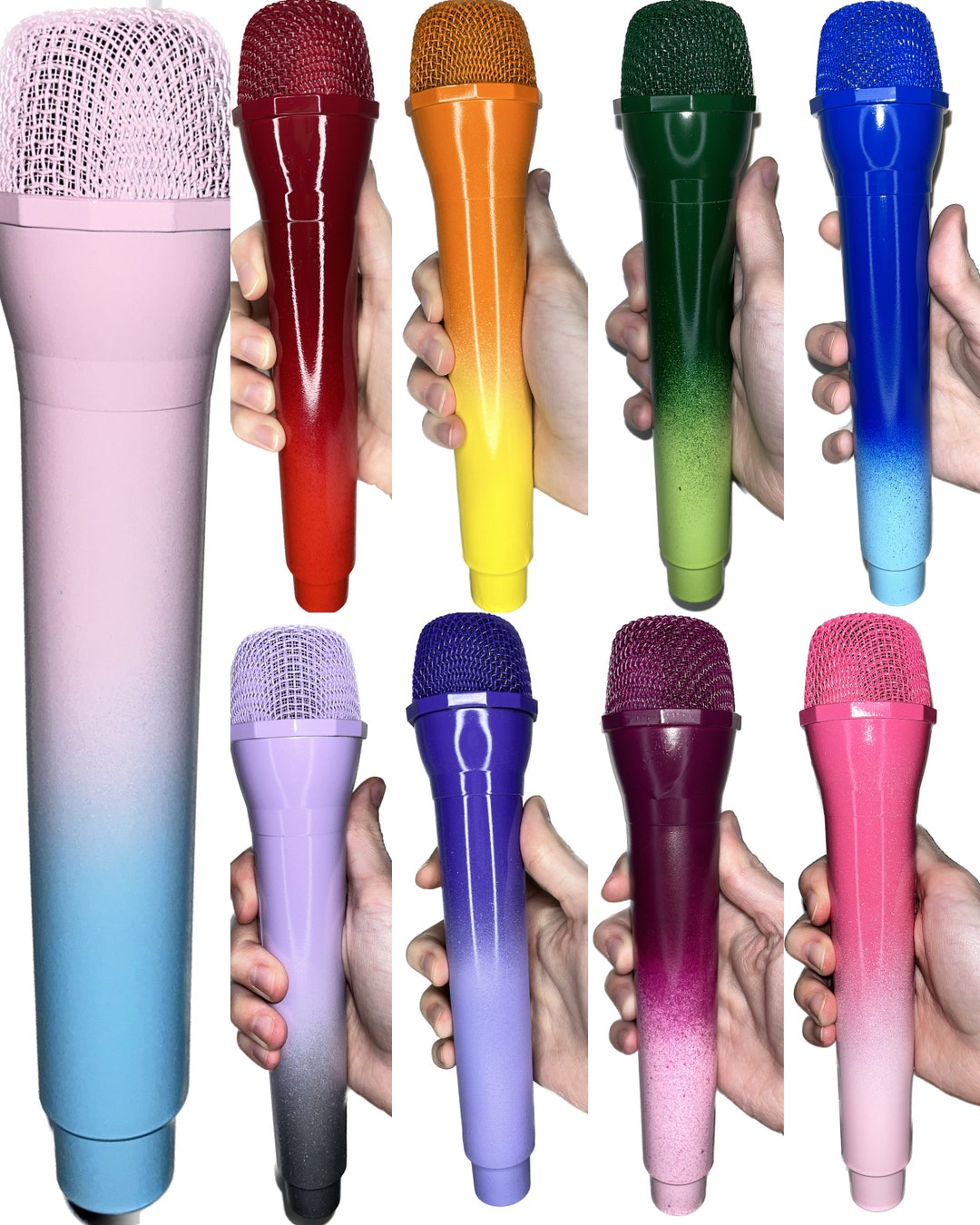 Ombre Gradient Prop Microphones - Concert/festival Tour Fake Mic ...