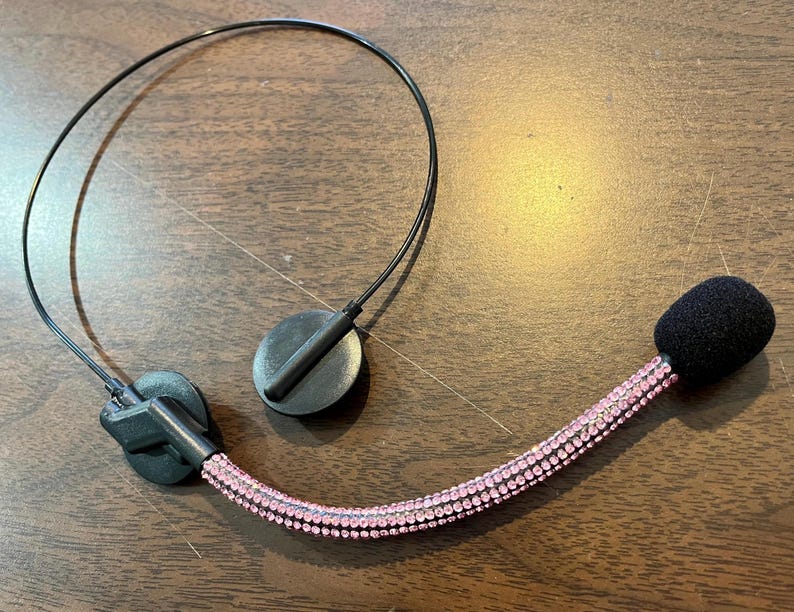 Popstar Headset Mic Prop - Sparkly Costume Fake Head Microphone ...