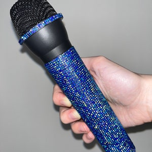 Iridescent Rhinestone Prop Microphones - Concert AB Holo Sparkle Fake ...