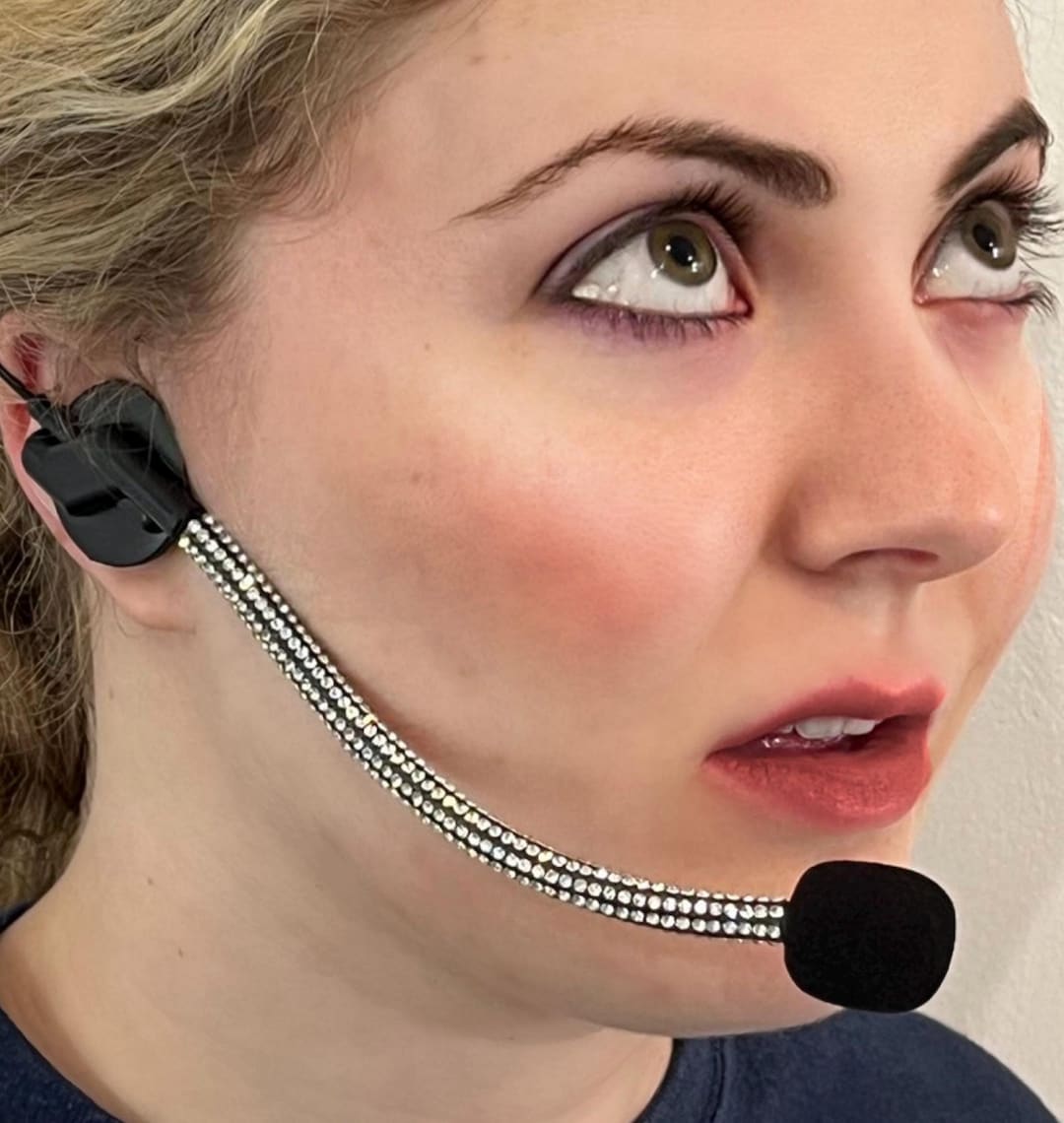 Popstar Headset Mic Prop - Sparkly Costume Fake Head Microphone ...