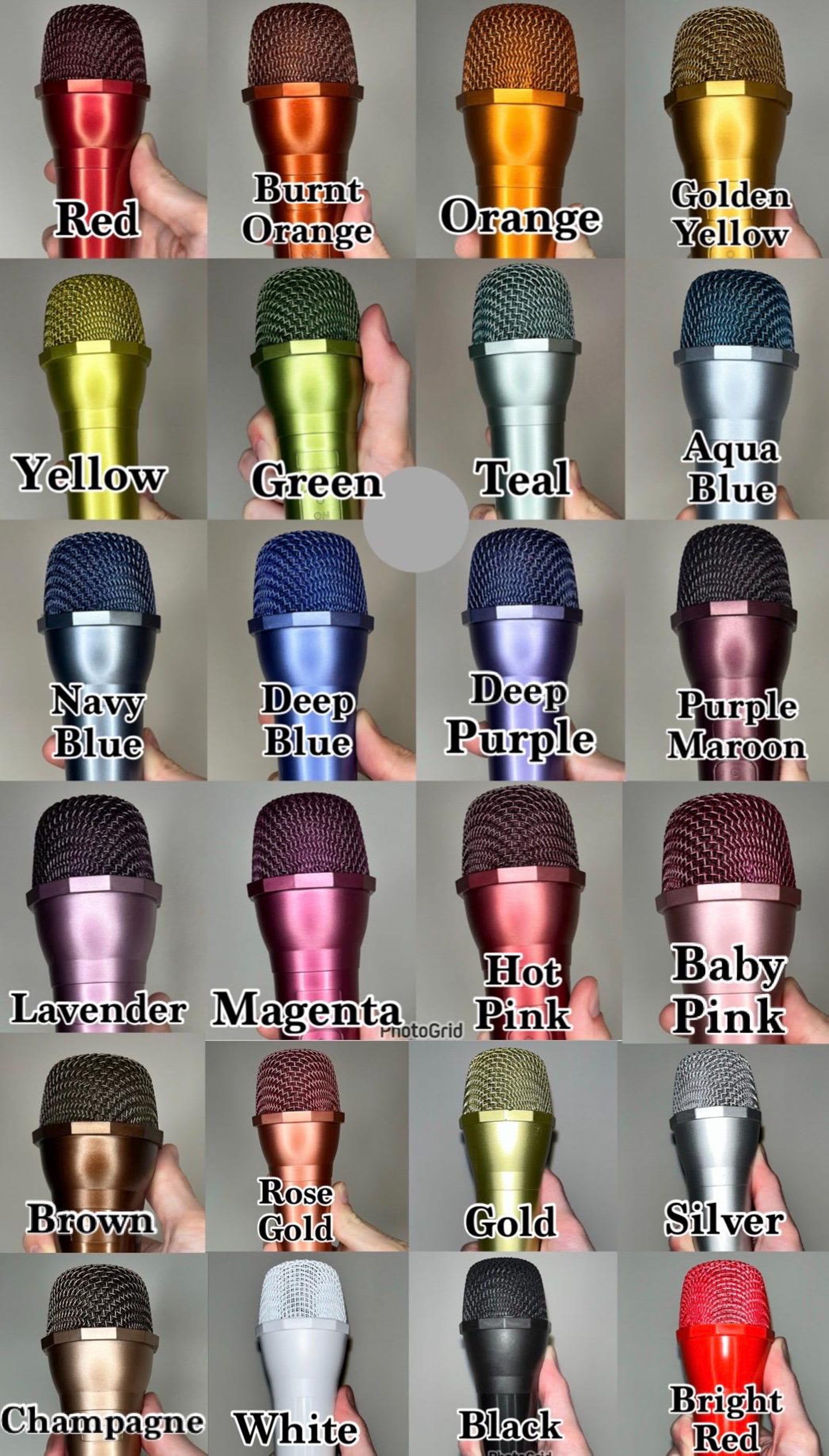Iridescent Rhinestone Prop Microphones - Concert AB Holo Sparkle Fake ...