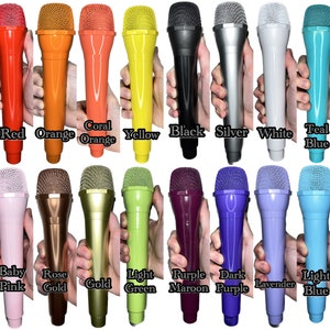 Iridescent Rhinestone Prop Microphones - Concert AB Holo Sparkle Fake ...