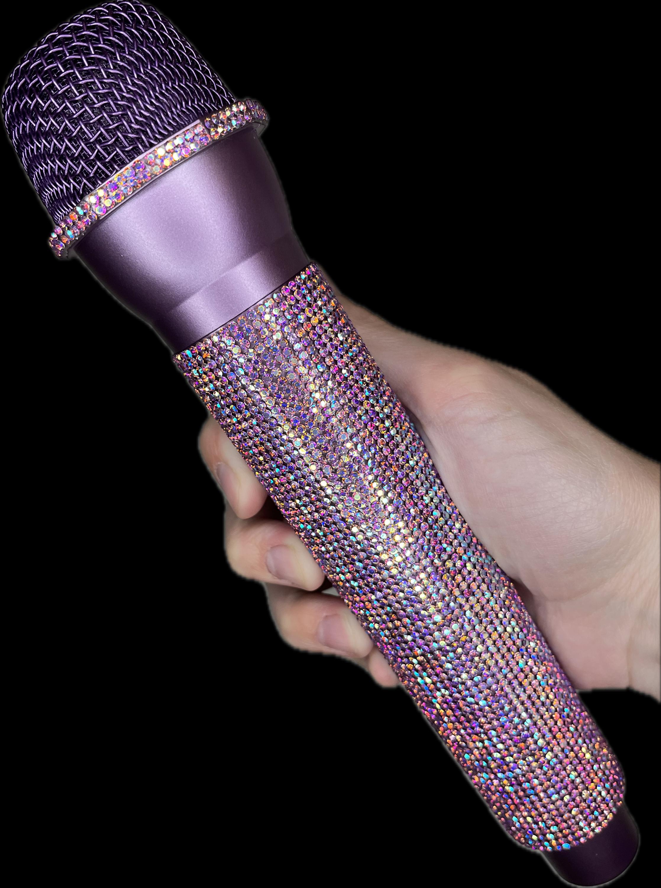 Iridescent Rhinestone Prop Microphones - Concert AB Holo Sparkle Fake ...