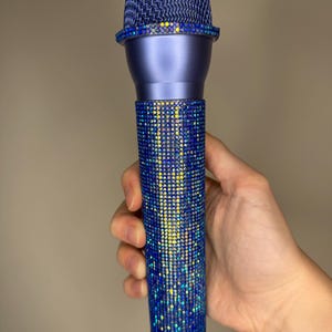 Iridescent Rhinestone Prop Microphones - Concert AB Holo Sparkle Fake ...