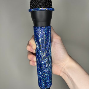 Iridescent Rhinestone Prop Microphones - Concert AB Holo Sparkle Fake ...