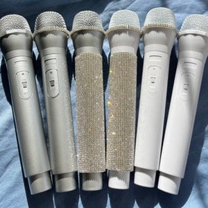 Prop Microphones - Custom Text, Rhinestone Fake Mics - Concert/festival ...