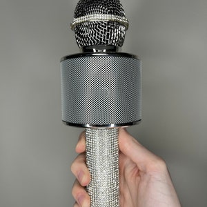 Wireless Bluetooth Karaoke Microphones - Plain or Rhinestone Sparkly ...