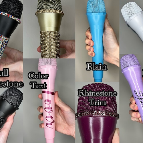 Prop Microphones Custom Text Rhinestone Concert/festival - Etsy