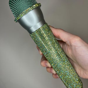 Iridescent Rhinestone Prop Microphones - Concert AB Holo Sparkle Fake ...