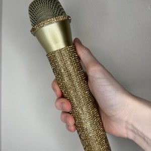 Prop Microphones - Custom Text, Rhinestone Fake Mics - Concert/festival ...
