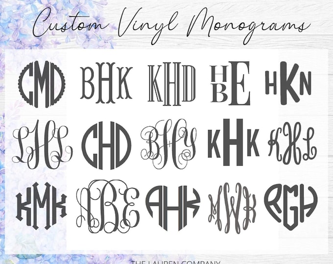 Surprise Monogram Decal Bundle Small Monogram Single Initial Decal ...
