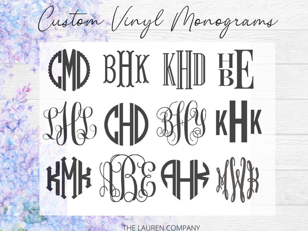 Vinyl Monogram Decal Sticker FREE SHIPPING! | Many Sizes, Colors, and ...