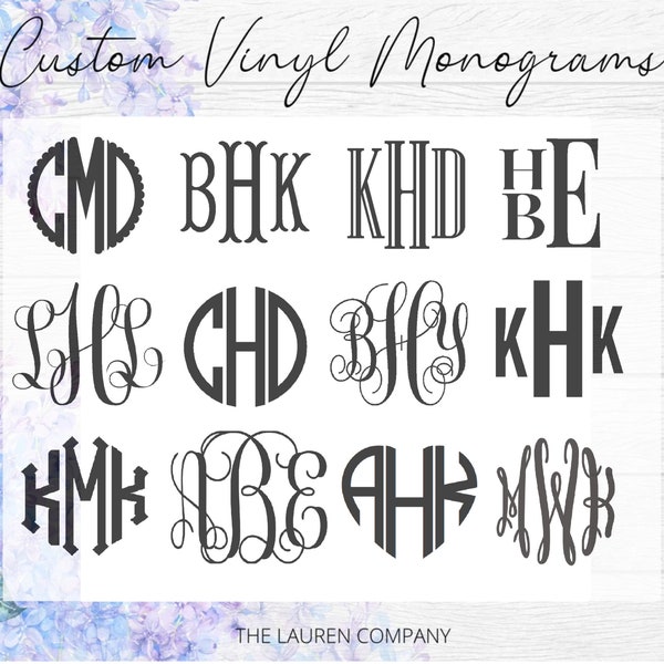 Monogram Decal - Etsy