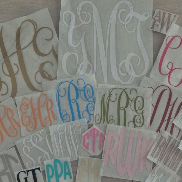 Monogram Vinyl Decal - Etsy