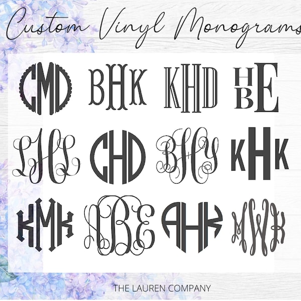 Car Monogram Decal - Etsy