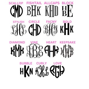 Vinyl Monogram Decal Sticker FREE SHIPPING! | Many Sizes, Colors, and ...
