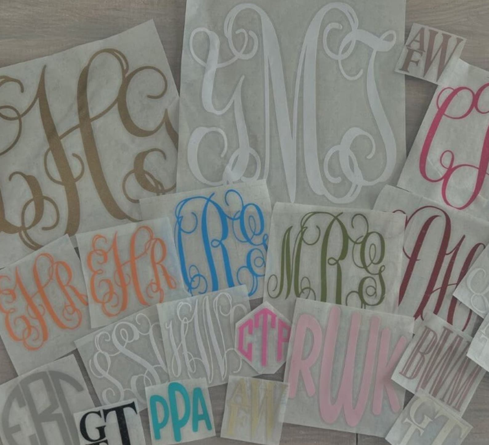 Vinyl Monogram Decal: Custom Car, Laptop, and Cell Phone Sticker - Etsy