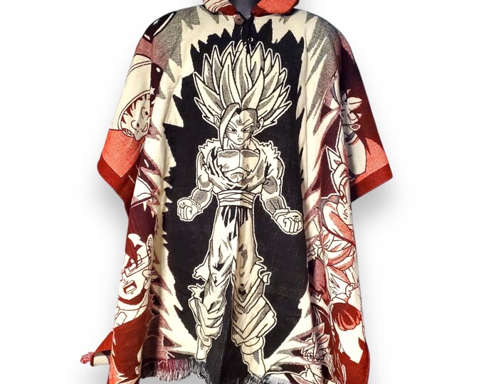 DBZ Inspired Alpaca Poncho Super Soft Machine Wash Safe Super Soft - Etsy
