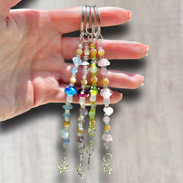 Gemstone Keychain - Etsy