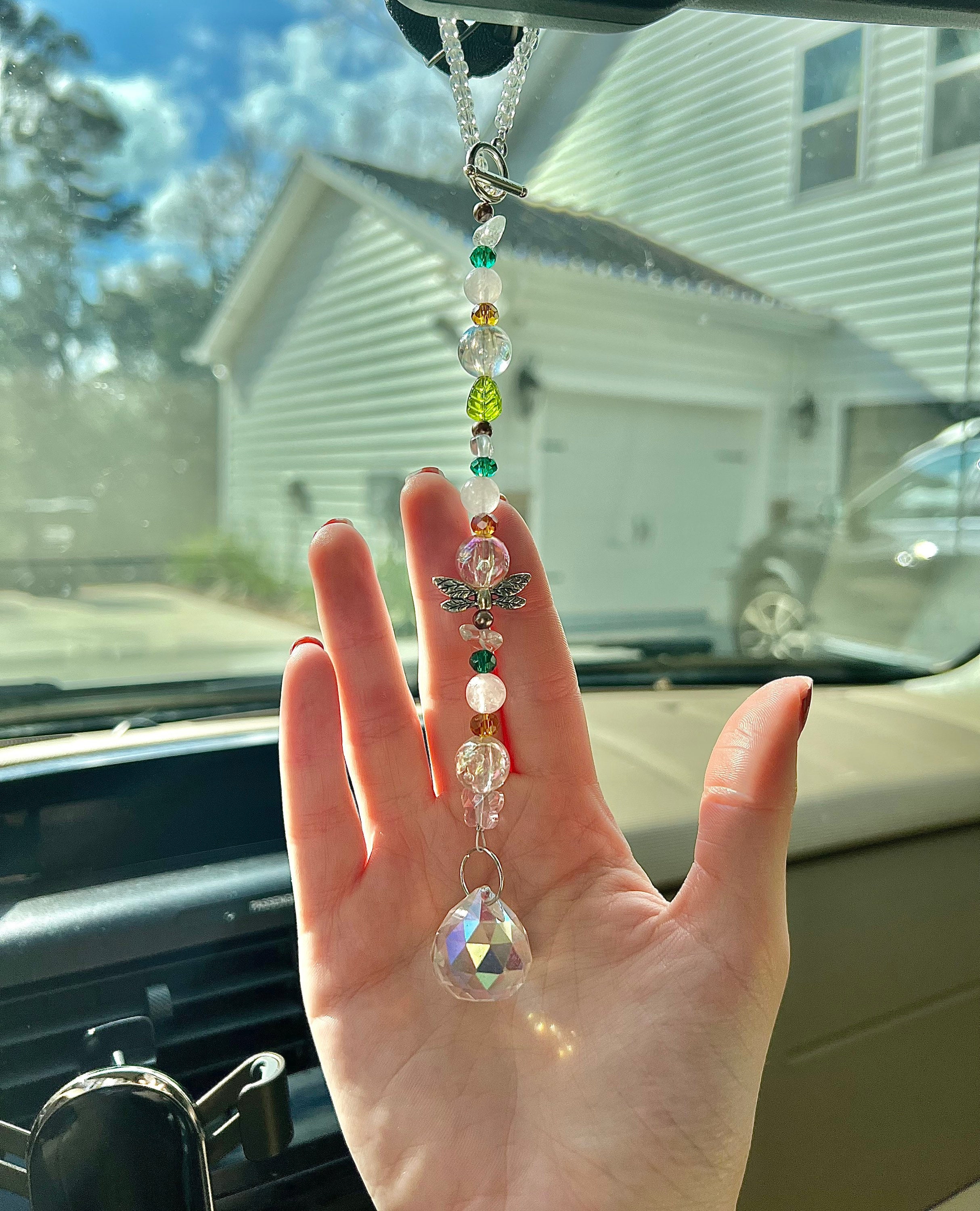 Fern sun-catcher Car Charm Rearview Mirror Accessory Car | Etsy