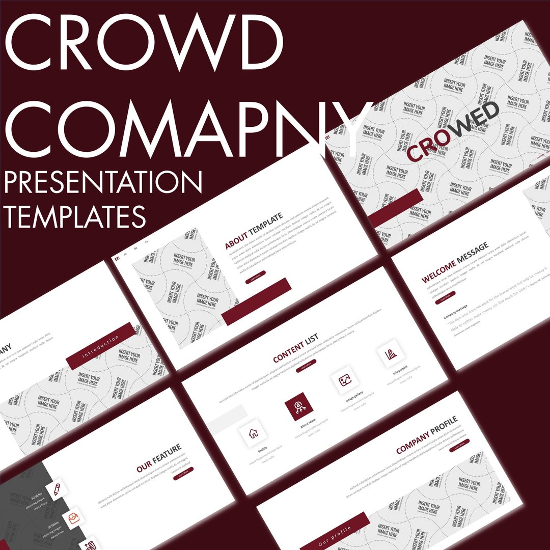 Canva Powerpoint Templates Crowd Theme | Google Slide | PPTX | Keynote ...