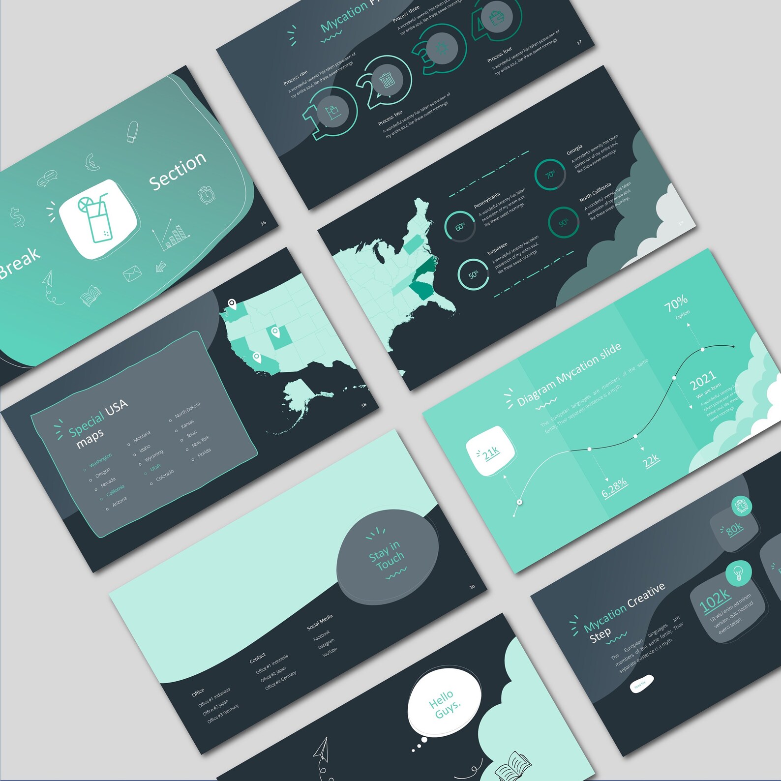 Canva Powerpoint Templates Mycation Theme - Etsy