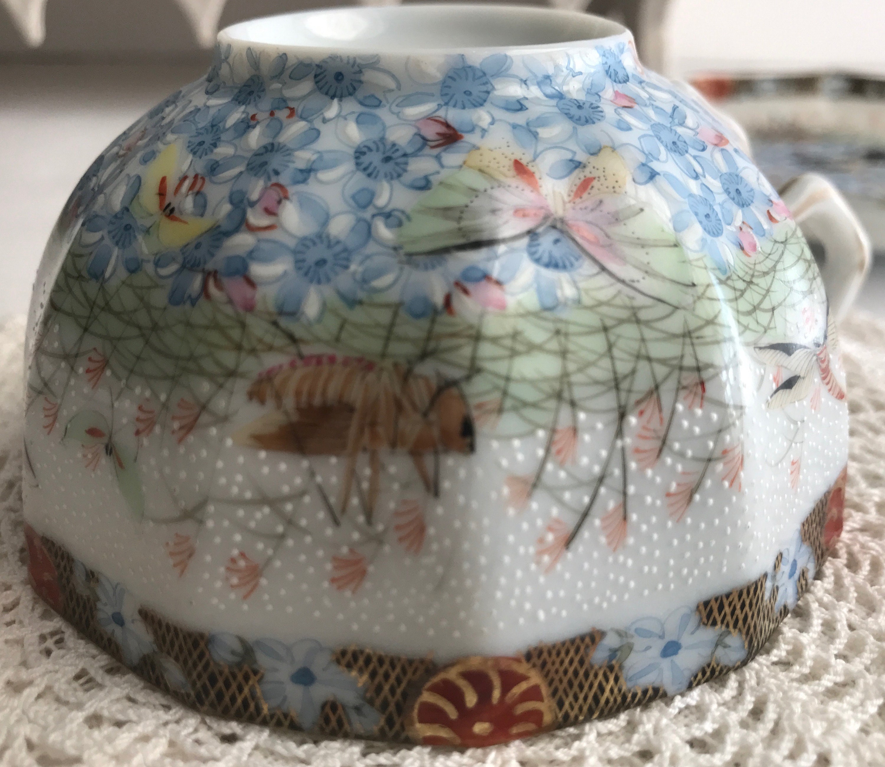 Rare Antique TASHIRO Japanese SATSUMA Hand Painted Kutani Eggshell ...