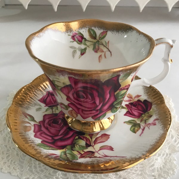 Red Rose Tea Cup - Etsy