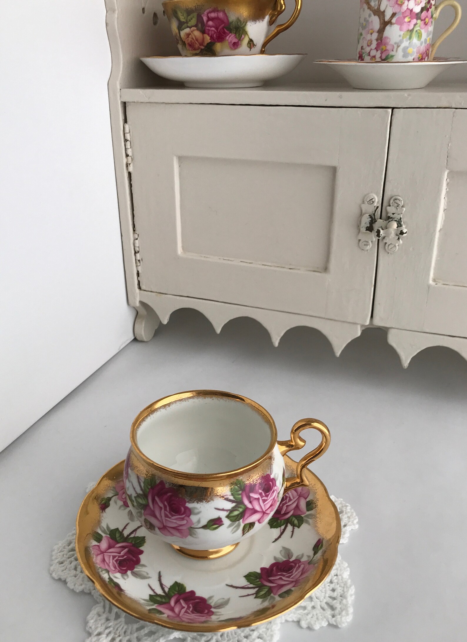 Adorable Vintage Taylor KENT 11 PINK ROSES Melon Shaped Tea - Etsy
