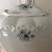 Vintage WINDSOR Cube Teapot BLUE PANSIES Gold Gilt Made in England ...