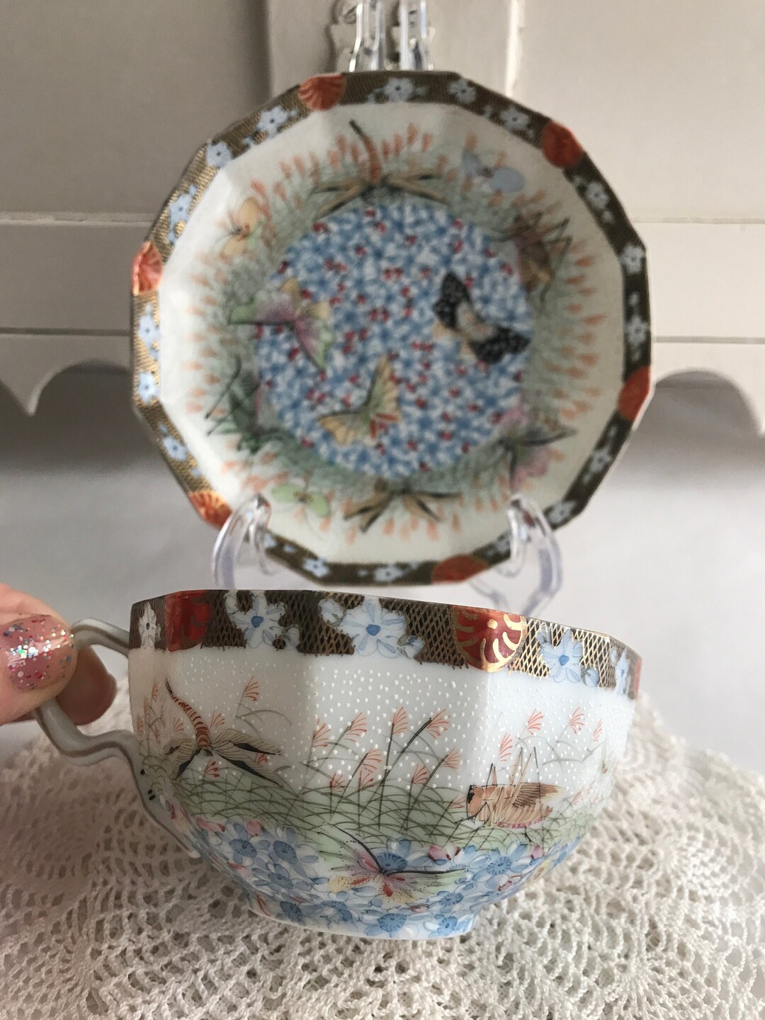 Rare Antique TASHIRO Japanese SATSUMA Hand Painted Kutani Eggshell ...