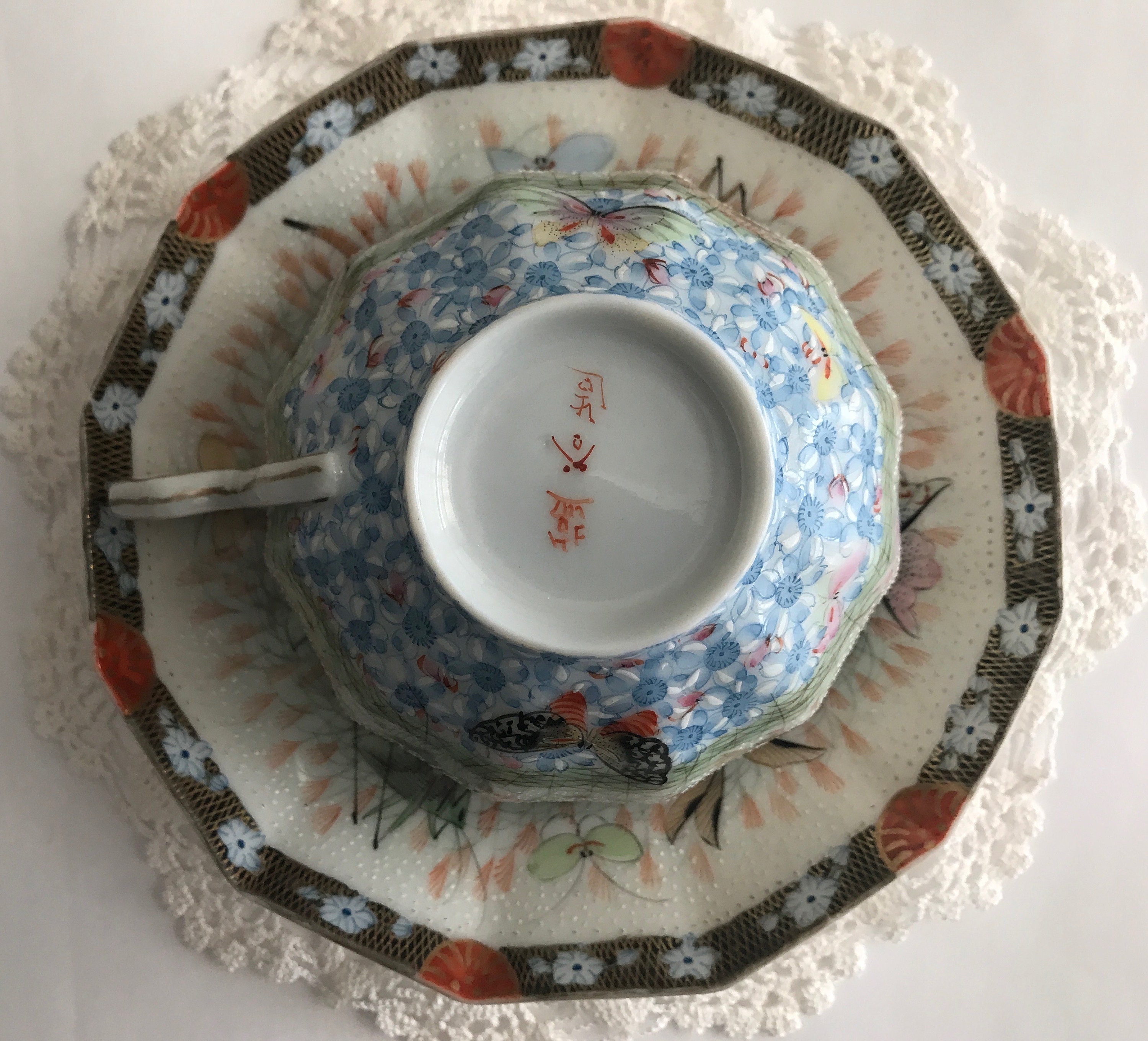 Rare Antique TASHIRO Japanese SATSUMA Hand Painted Kutani Eggshell ...