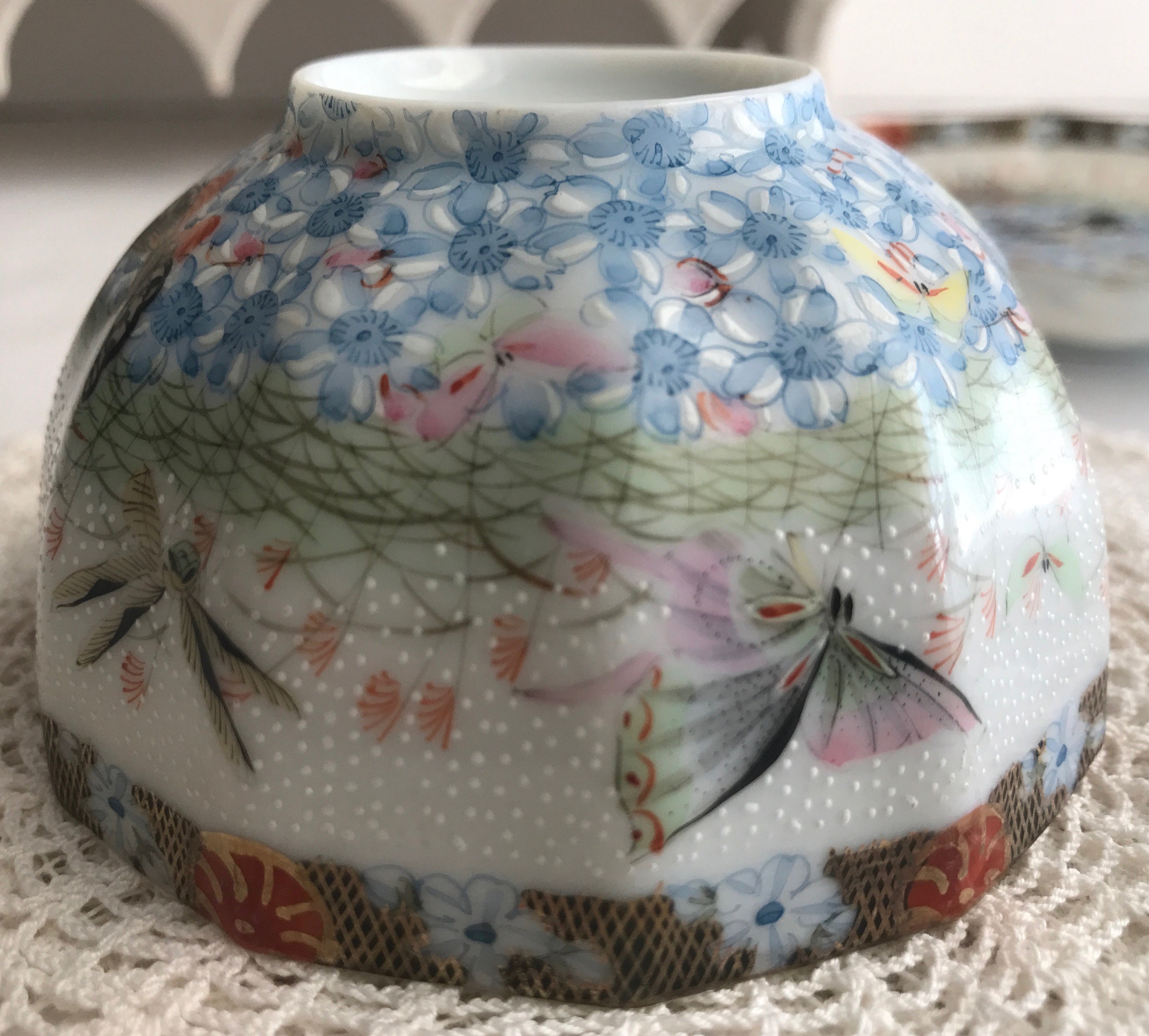 Rare Antique TASHIRO Japanese SATSUMA Hand Painted Kutani Eggshell ...