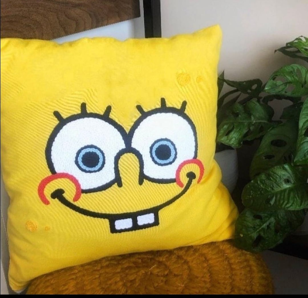 Sponge Bob Pillow Punch Needle Pillow Tufted Pillow - Etsy