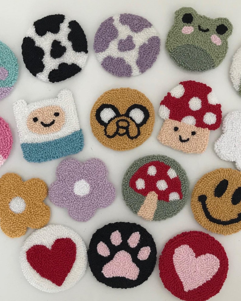 Set of Two Car Coaster Punch Needle Car Coaster Car - Etsy