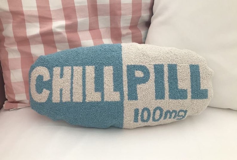 Chill Pill Pillow Punch Needle Pillow Tufted Pillow - Etsy