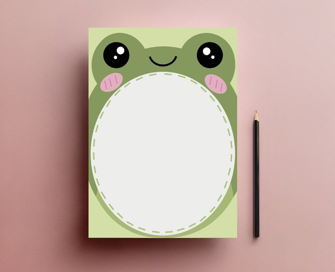 Frog Notes Page Printable, Frog Printable Memo Pad, Digital Download ...