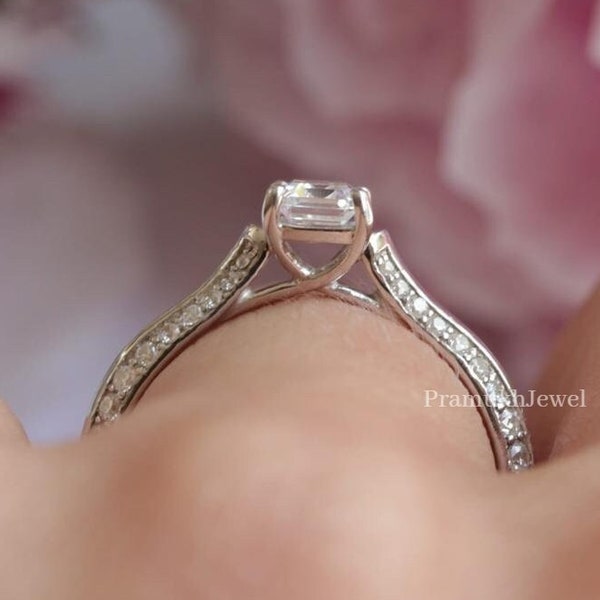 Emerald Cut Cathedral Setting - Etsy